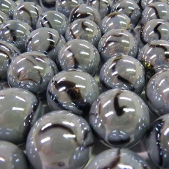 Toys | Set Of 5 Electric Eel Mega Glass Marbles Gray And Black | Poshmark